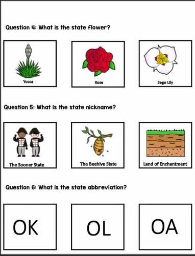 Oklahoma Quiz, 50 States, Special Education by All About SPED | TPT
