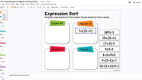 5th Grade Operations & Algebraic Thinking Digital Math Centers | TPT