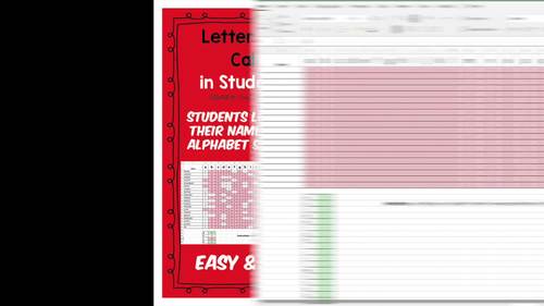 Letter Frequency Excel Calculator in Student Names | TPT