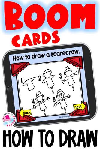 FALL DIRECTED DRAWING BOOM CARDS by Primary Piglets | TPT