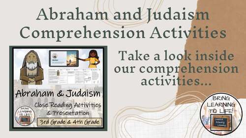 Abraham & Judaism Close Reading Passage & Comprehension Activities 3rd ...