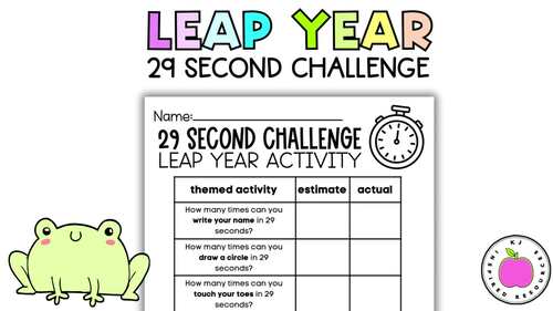 Leap Year 2024 | Leap Day Activity | 29 Second Challenge Printable