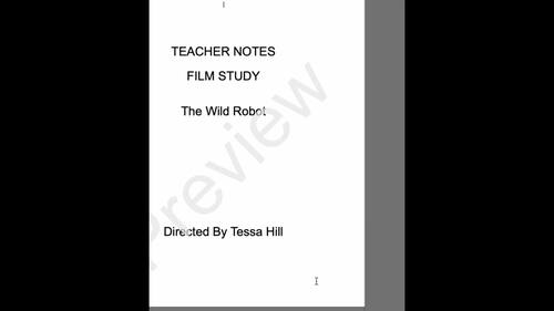 Wild Robot film study | Teacher Notes | USA | TPT