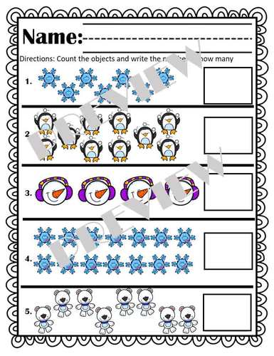 Winter Counting to 20! Bonus Color Words by InstaKay Creations | TPT