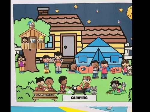 SUMMER Busy Picture Scenes Print + Boom Cards™ Speech Therapy Language ...