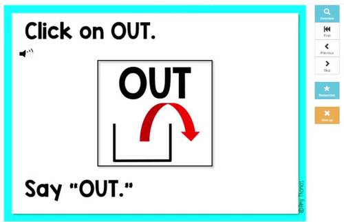 AAC Core Word OUT l Interactive Boom Cards™ by Amy Thomas Teaches