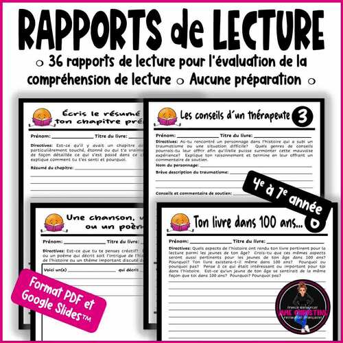 36 French Book Reports I 36 rapports de lecture I Rapport de livre