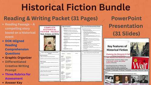 Historical Fiction Genre Unit Bundle (PowerPoint & Reading & Writing ...