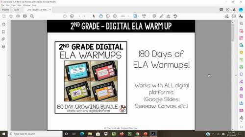 Daily ELA Warm Ups for 2nd Grade - 180 Days of Spiral Review | TPT