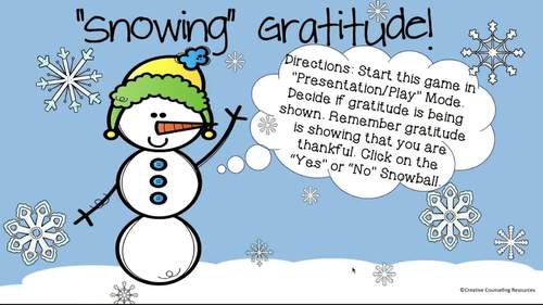 Snowman Appreciation: An Interactive Game Practicing an Attitude of ...