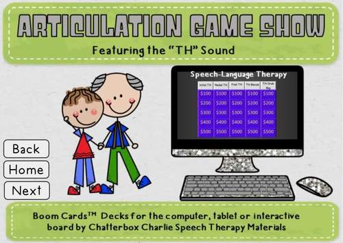 Th Sound Articulation Game Show Boom Cards | TPT