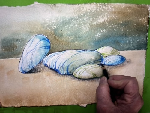 How to draw river rocks-step by step tutorial by damon reinagle | TPT