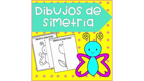 Spring Symmetry Drawing in Spanish | Dibujos de Simetria PRIMAVERA