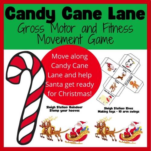 Christmas PE and Classroom Movement Game - Candy Cane Lane by BusyKnees