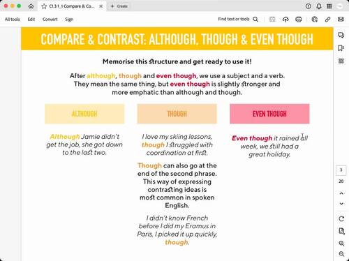 ESL Advanced Compare & Contrast + Sleep Bundle by ESL Class Workshop