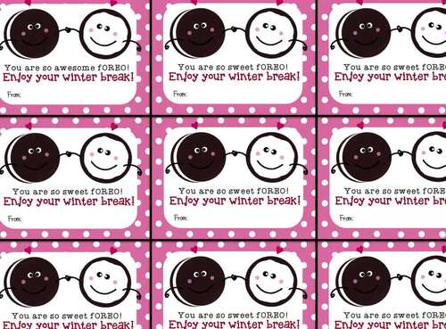 Oreo Winter Break (Christmas) Gift Tag- You are so sweet fOREO! | TPT