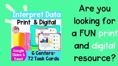 Interpret Data | 6 LOW PREP Math Centers | Digital and Print | 1.MD.4