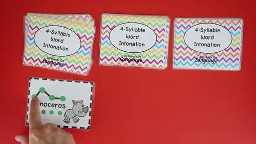 4 Syllable Word Flashcards + Intonation Marks, Pictures and Text ...