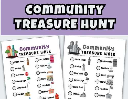 Outdoor Community Scavenger Hunt Elementary Middle School Homeschool ...