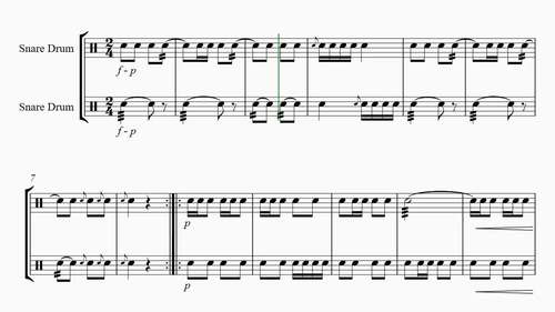 Swallowtail duet for two snare drums by We-Teach-Music | TPT