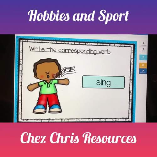 Hobbies and Sport Vocabulary with Boom™ Cards - Writing by Chez Chris