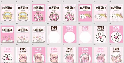 Pink Editable Binder Covers - PowerPoint by Magical Kinders Corner