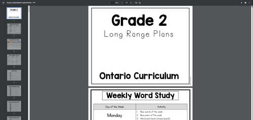 EDITABLE Grade 2 Ontario Long Range Plans with Expectations by Born to ...