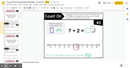 Count on to Add First Grade Math Activity for Google Slides | TPT
