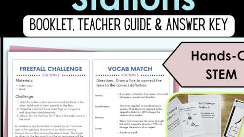 Forces and Motion Science Stations | Laws of Motion STEM | Hands-on Science