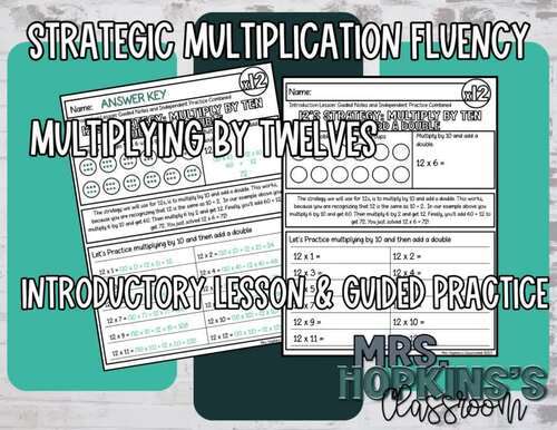 Multiplication Fact Fluency Intervention 12s Strategy Lesson and Worksheets