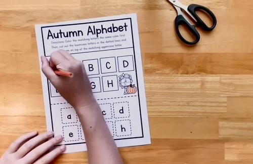 Autumn Alphabet Cut, Glue, and Match! October Kindergarten + VPK ...