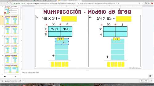 Multiplicación - Modelo de area - Algoritmo estándar - Lattice ...