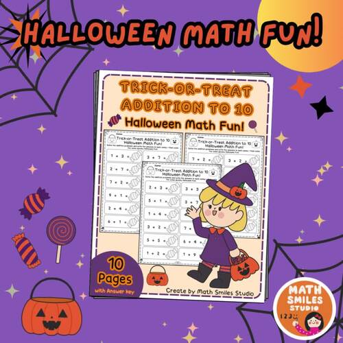 Trick-or-Treat Addition to 10 | Halloween Math Fun | Kindergarten & 1st ...