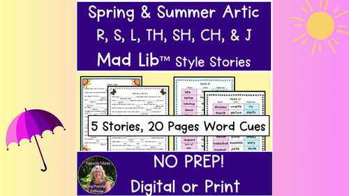 Spring / Summer Articulation Mad Lib Stories R S L TH SH CH J Speech ...