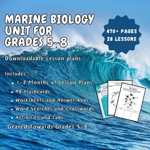 Marine Biology Unit for Grades 5-8 (Middle School) by SeantistsClassroom