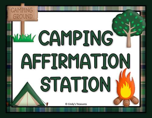 Camping Theme Affirmation Station *Editable* by Cindy's Treasures