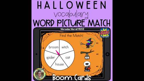 HALLOWEEN Vocabulary Word Picture Match Boom Cards™ by Mercedes Merrell