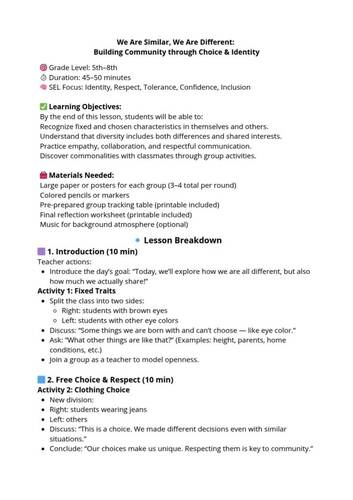 SEL Group Activities | Posters, Reflection & Exit Tickets (Grades 3–8)