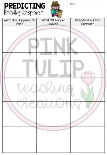Making Predictions (Predicting) Reading Response Pack - Templates For ...