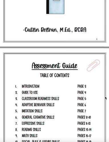 Bundle ABA Classroom Skill Assessment and IEP Goals Bank | TPT