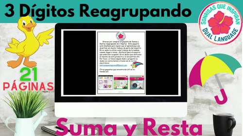 Suma y Resta Reagrupando de 3 dígitos Regrouping 3 digits numbers Spring