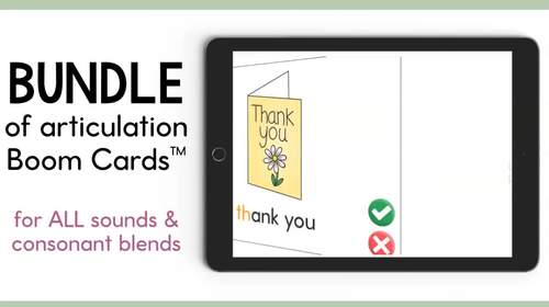 Articulation Cards for Speech Therapy BOOM CARDS™ ALL SOUNDS BUNDLE