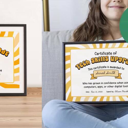 Tech Skills Upgrade Certificate of Achievement | Student Recognition Awards