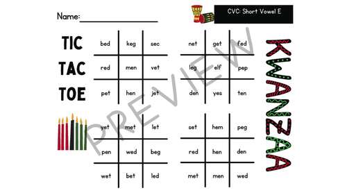 Kwanzaa Tic Tac Toe: Phonics Fluency Game! | 27 Skills Included | TPT