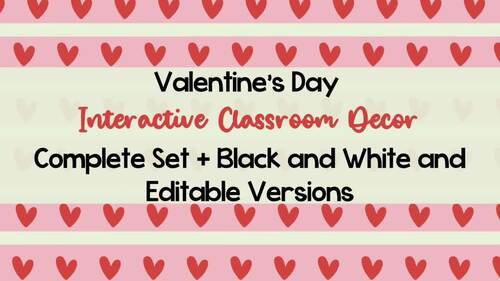 Hot Air Balloons Valentine's Day Editable Bulletin Board & Door Decor