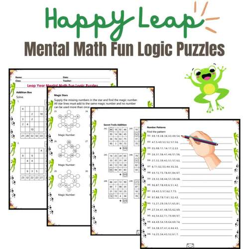 NO PREP Leap Year Mental Math Logic Puzzles Fun Brainteasers Activity ...