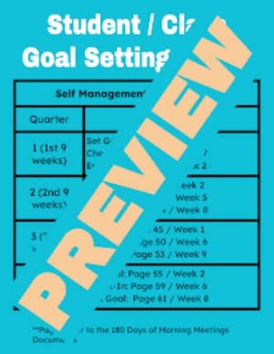 Classroom or Individual Goal Setting Forms by Walker Weekly Learning