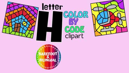 Letter H Color By Code Clipart | Beginning Sounds & Alphabet Clipart