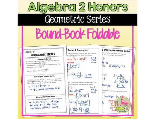 Geometric Series Foldable (Unit 9) by Flamingo Math by Jean Adams