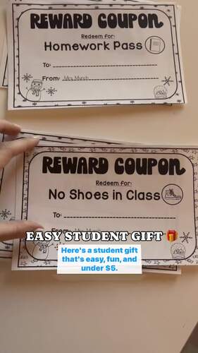 Student Christmas Gift Coupon Book Cheap Student Gift Idea Winter Gift